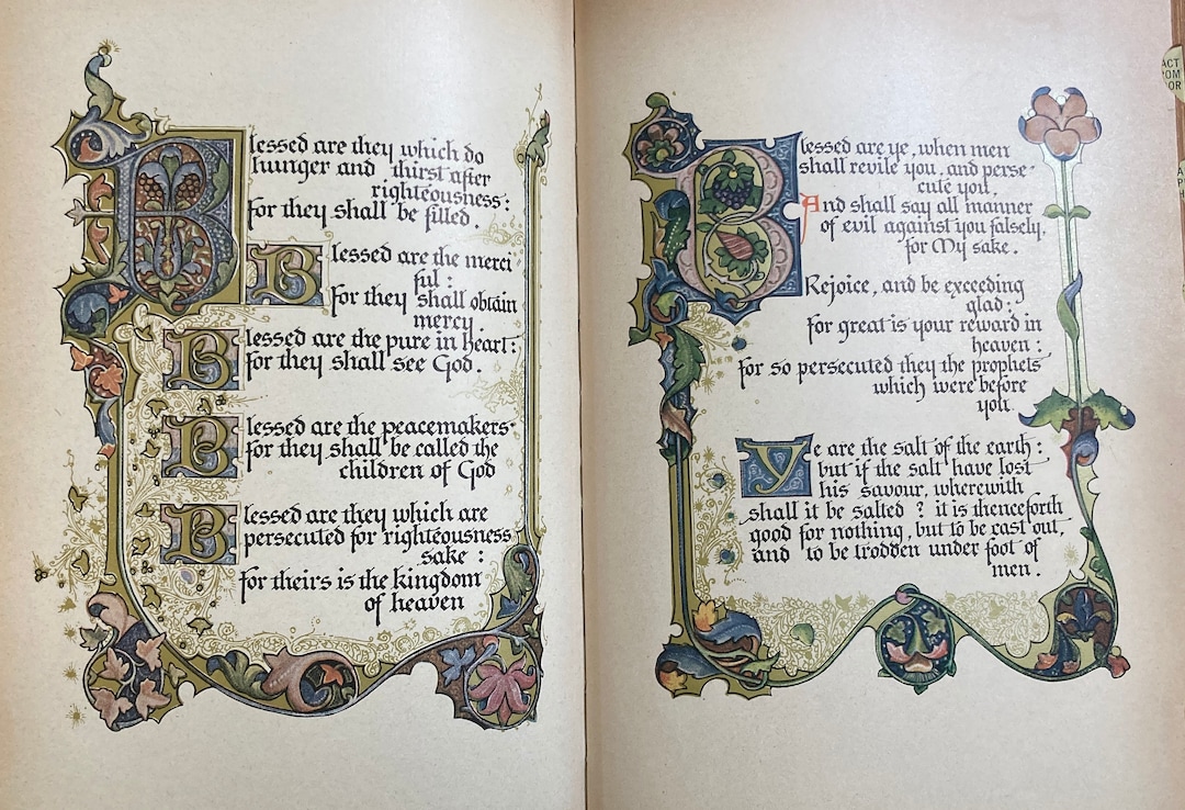 The Illuminated Bible, Vintage Bible, 1941, Leather Bound Bible ...