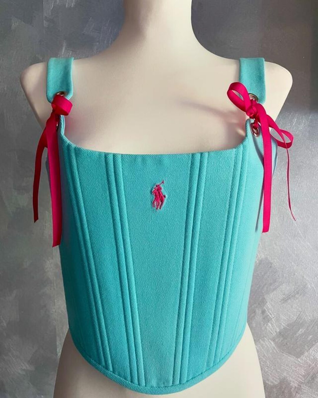 Upcycling Corset, Corset Top, Corset From Polo, Polo Corset, Upcycled ...