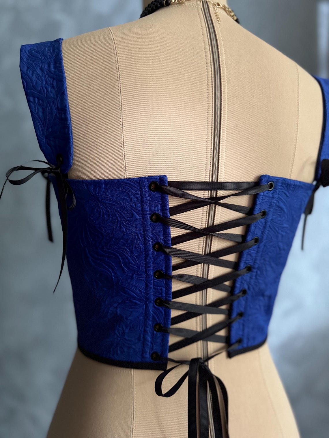Handmade Jacquard Renaissance Corset Top: Strapless Bodice, Front ...