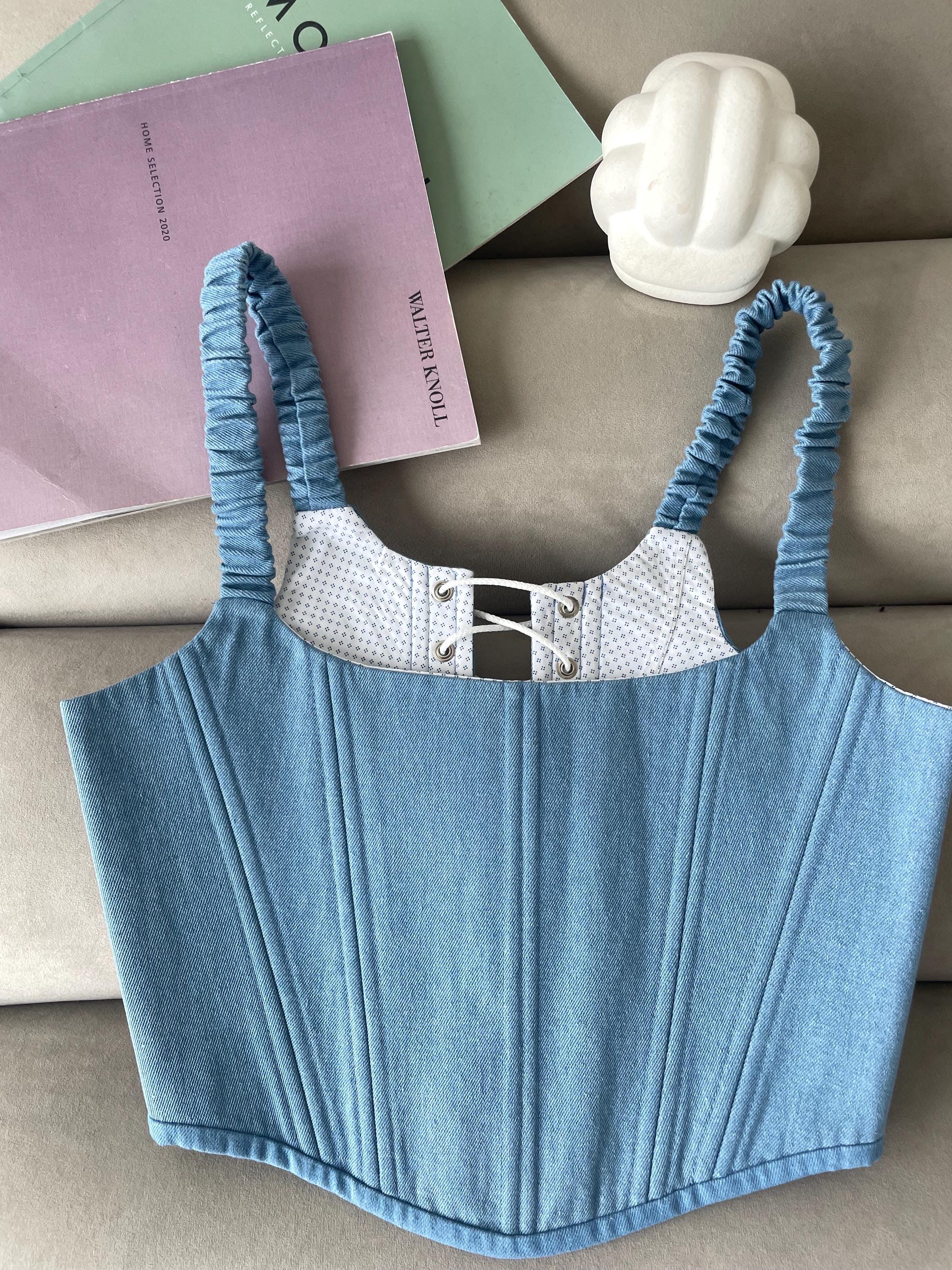 Denim Corset, Corset Top, Corset From Denim , Denim Top, - Etsy