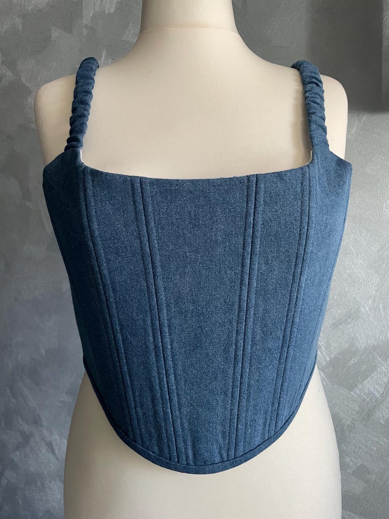 Denim Corset, Corset Top, Corset From Denim , Denim Top , Blue Corset ...