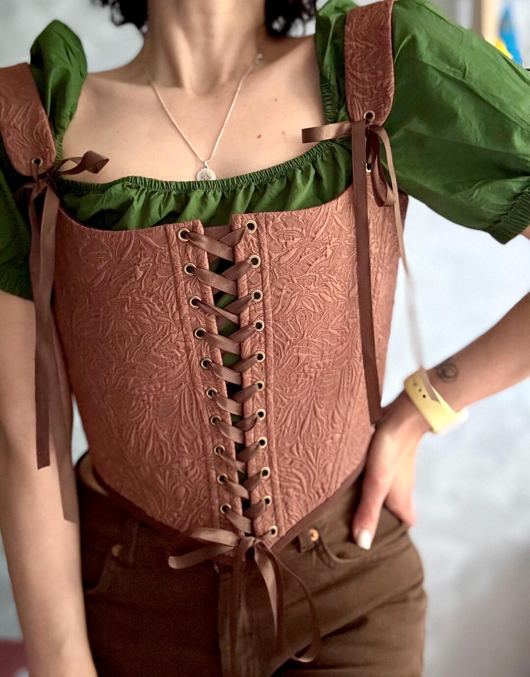 Renaissance Bodice Stays Strapless, Corset Top, Handmade Corset, Plus Size Corset, Brown Corset ...