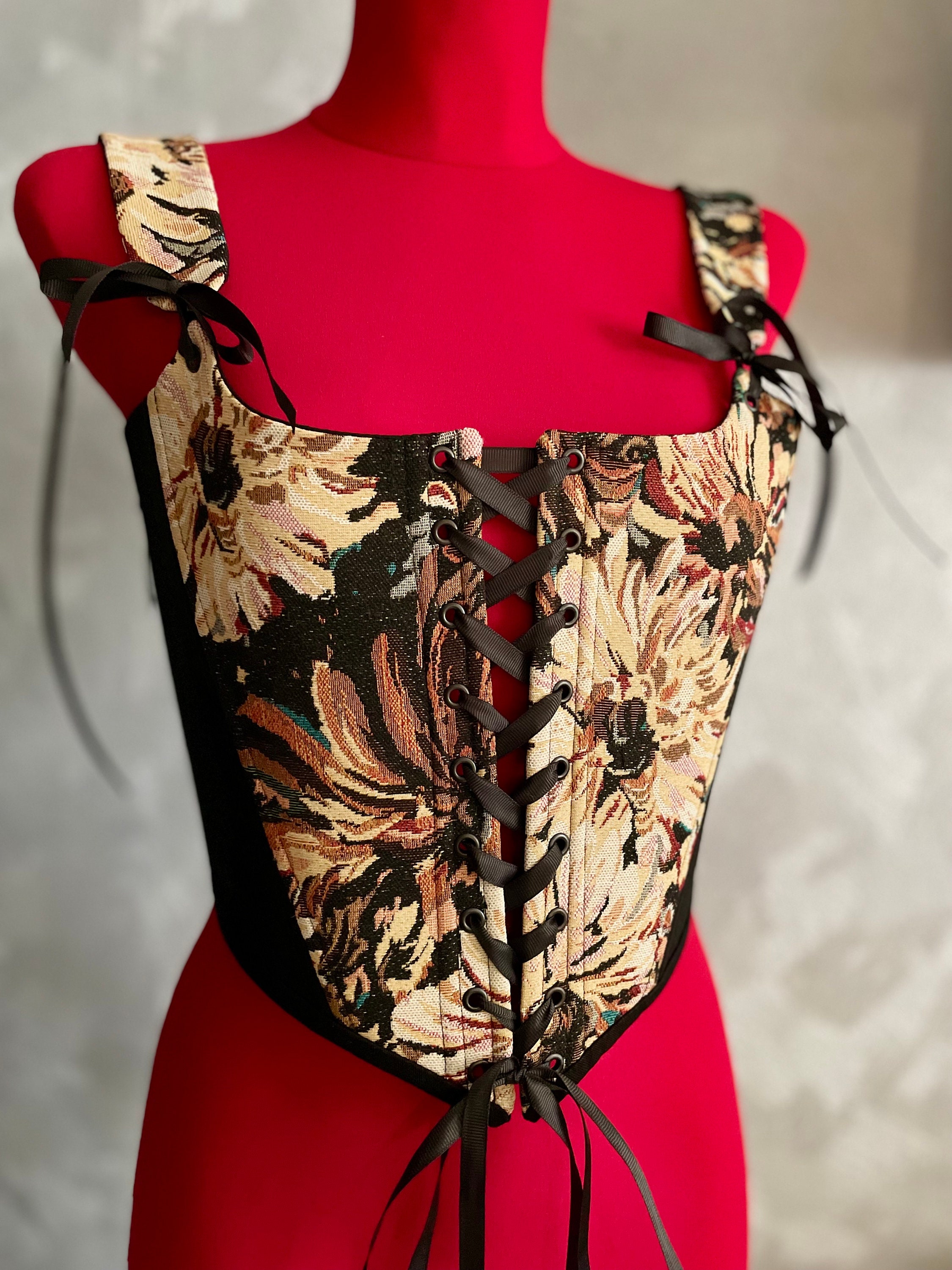 Renaissance Corset, Double Lace Corset, Corset Top, Handmade Corset ...