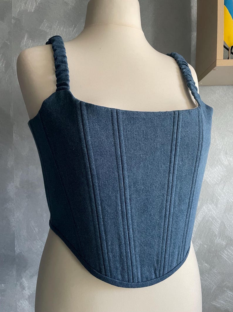 Denim Corset, Corset Top, Corset From Denim , Denim Top , Blue Corset ...