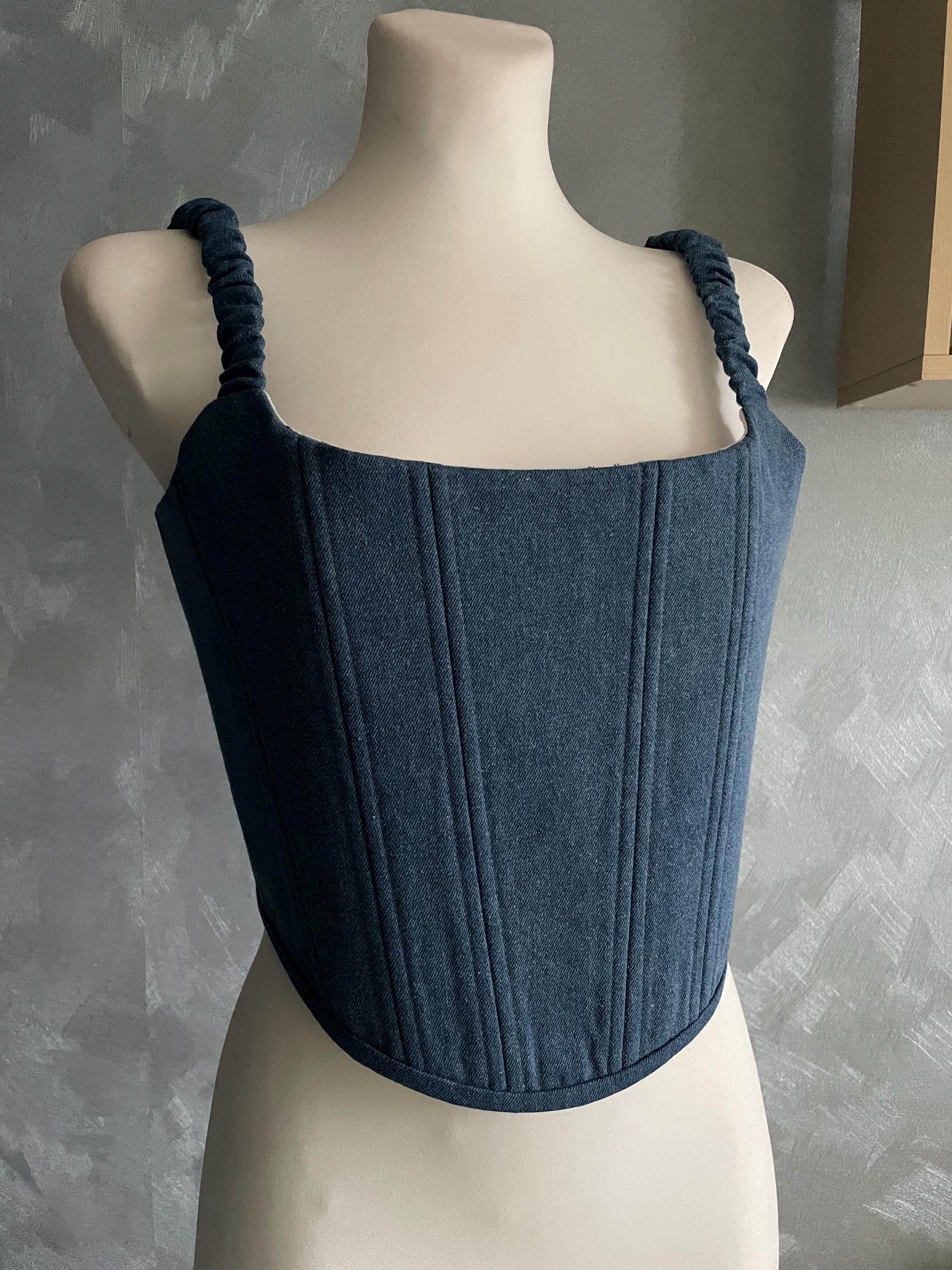 Denim Corset, Corset Top, Corset From Denim , Denim Top , Blue Corset ...