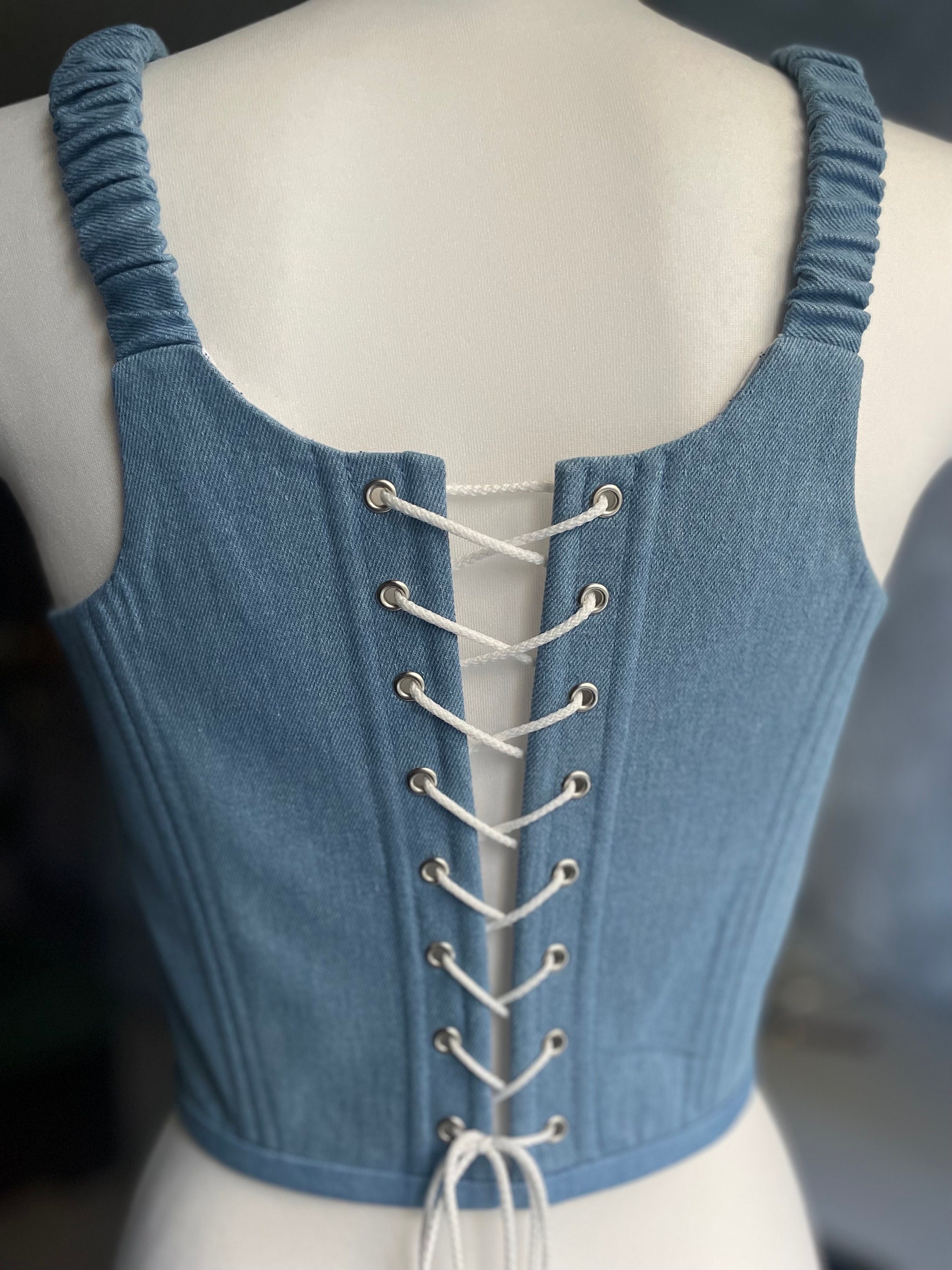 Denim Corset, Corset Top, Corset From Denim , Denim Top, - Etsy