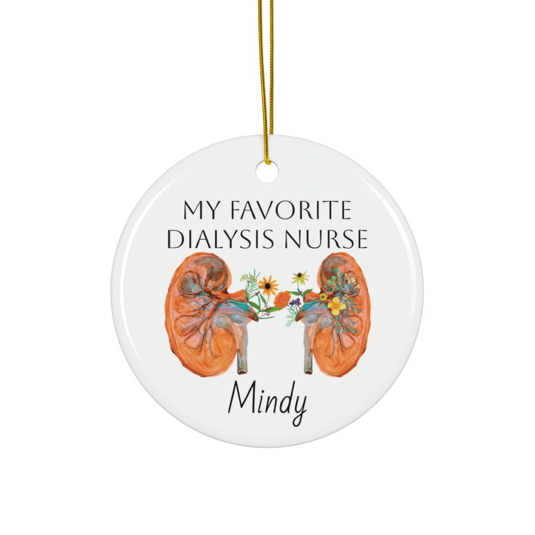 Floral Kidneys Ornament, Kidney Shaped Ornament, Dialysis Nurse ...