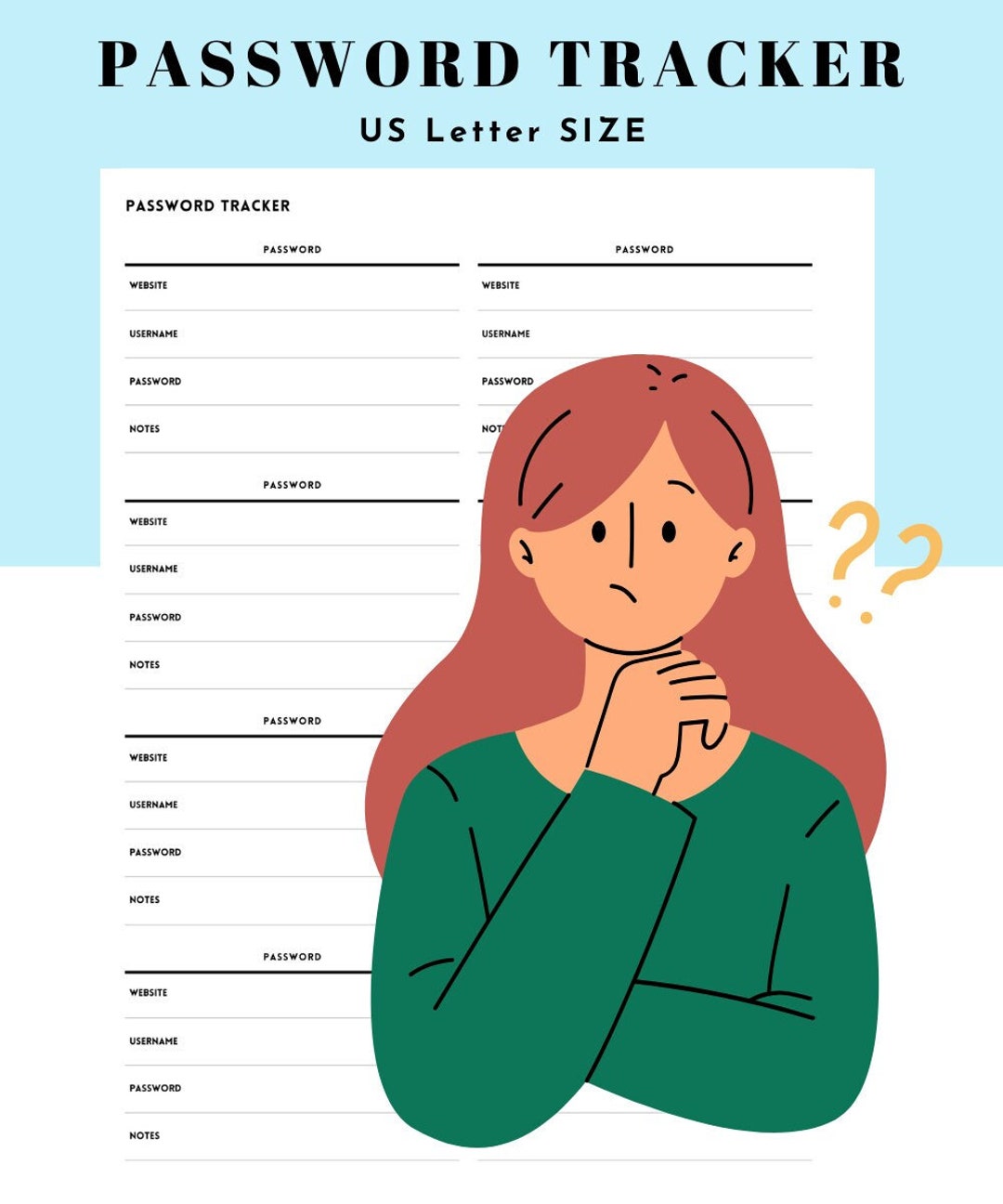 Password Log Password Binder Passwordsorganizer Password Etsy