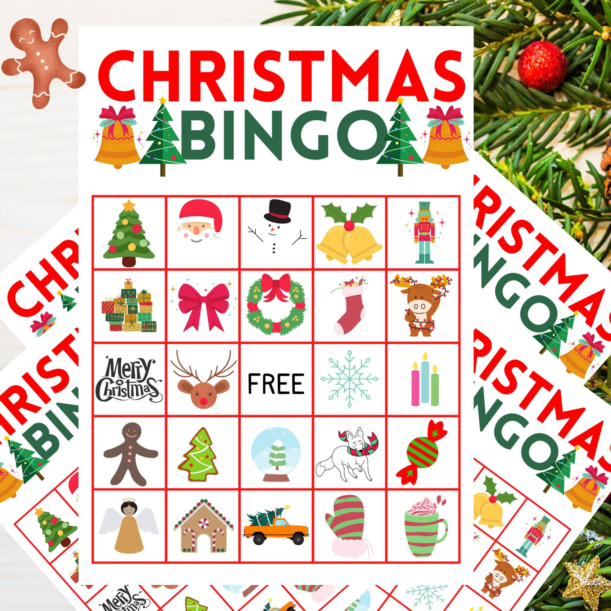 Christmas Bingo, Unique Bingo Cards, Kids Christmas Activity, Christmas ...