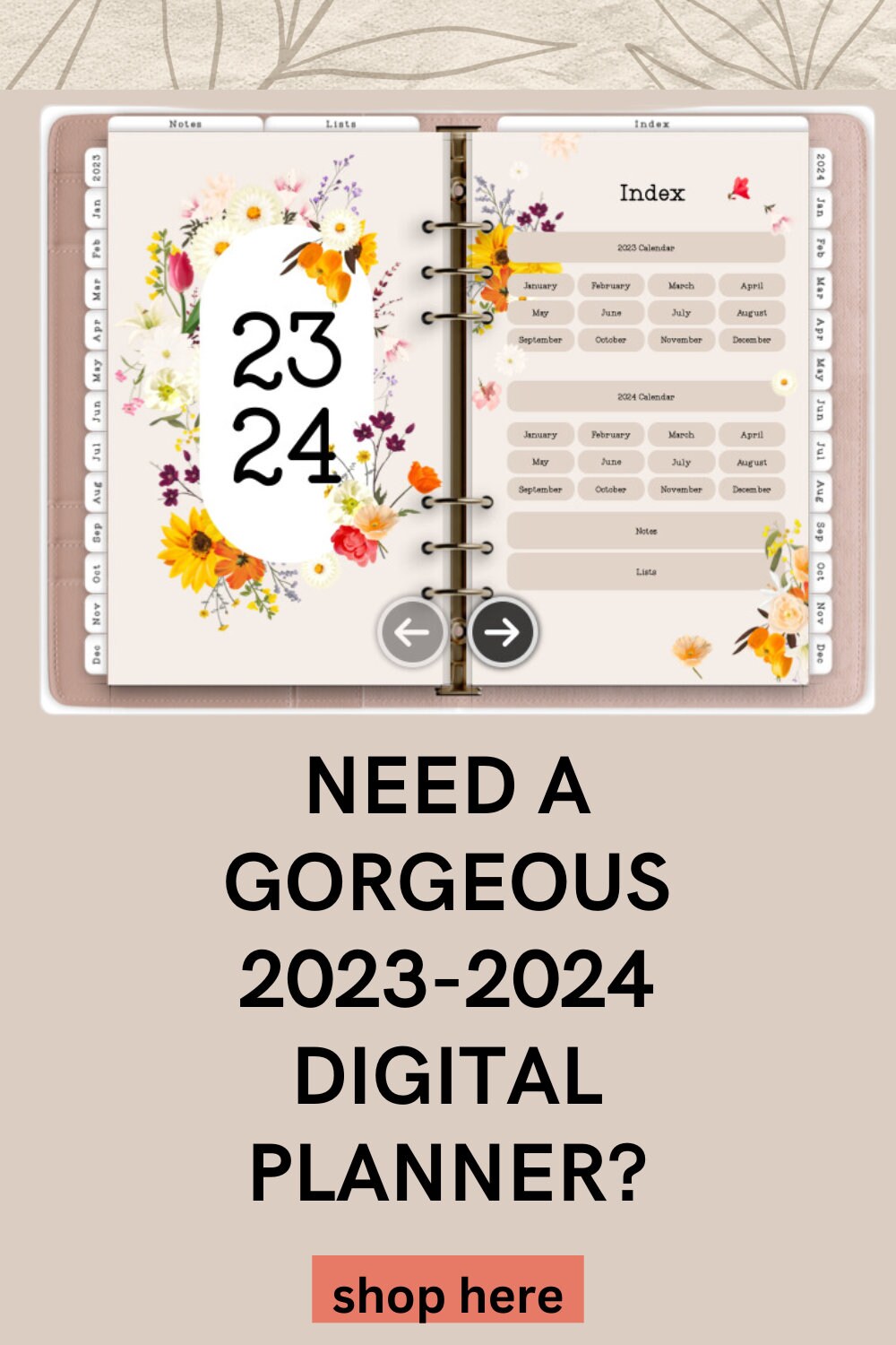 2023 2024 PLR Digital Planner, 2023 2024 Digital Planner, iPad Planner ...