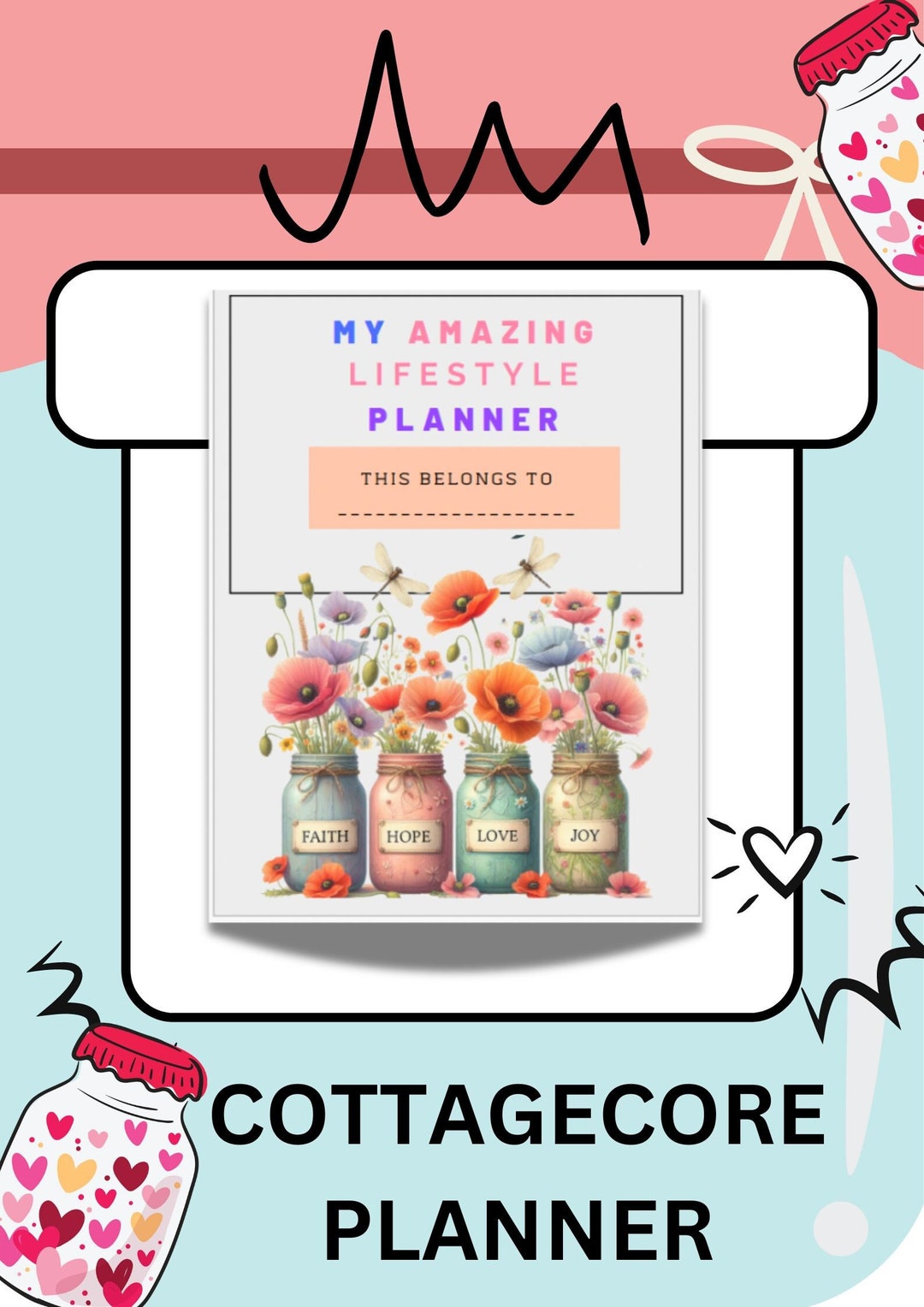 Cottagecore, Printable Planner, PDF, Daily, Monthly & Yearly Planning ...