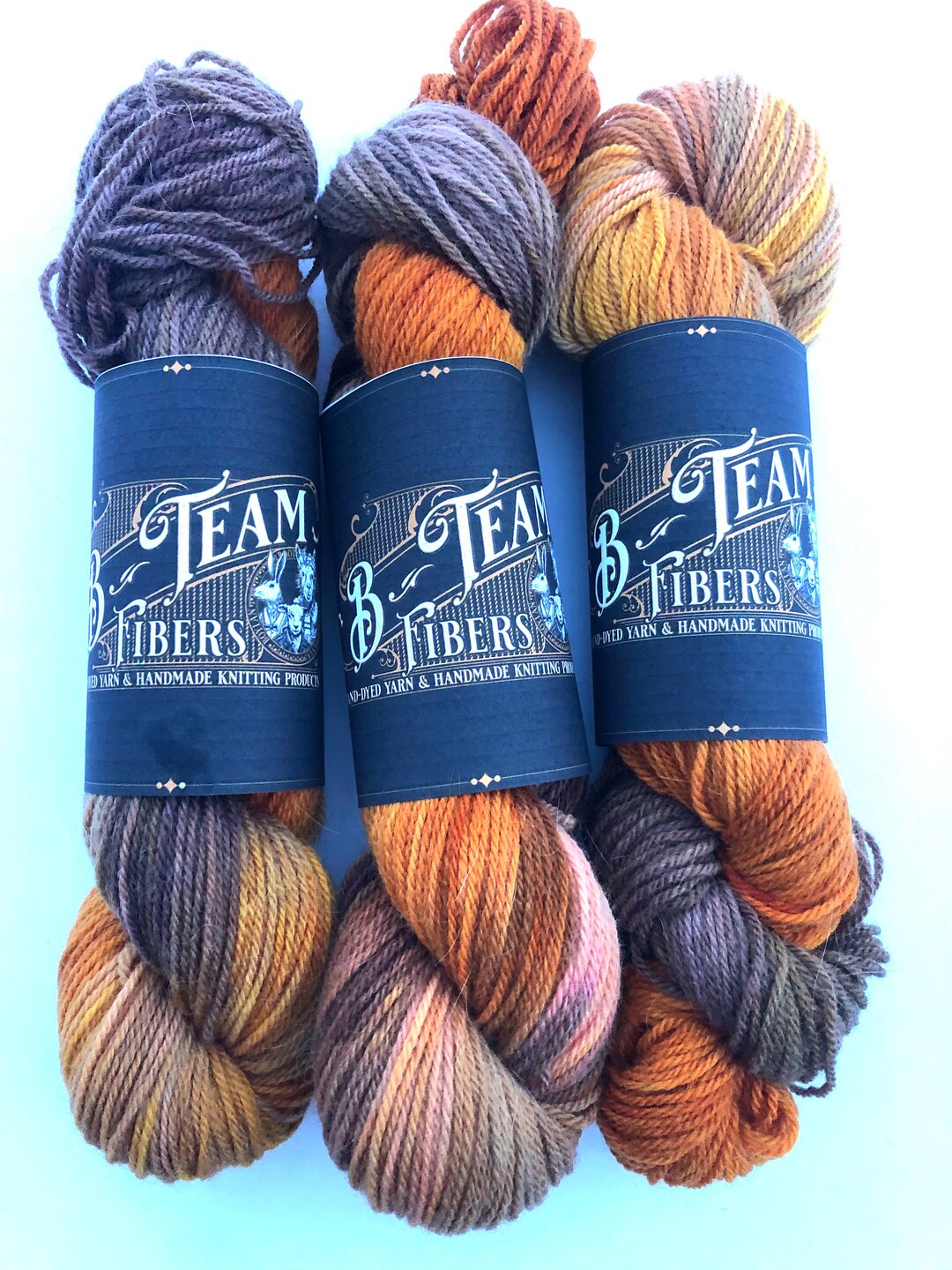 Yarn Hand Dyed Fingering Weight Orange and Brown Wool and Angora ...