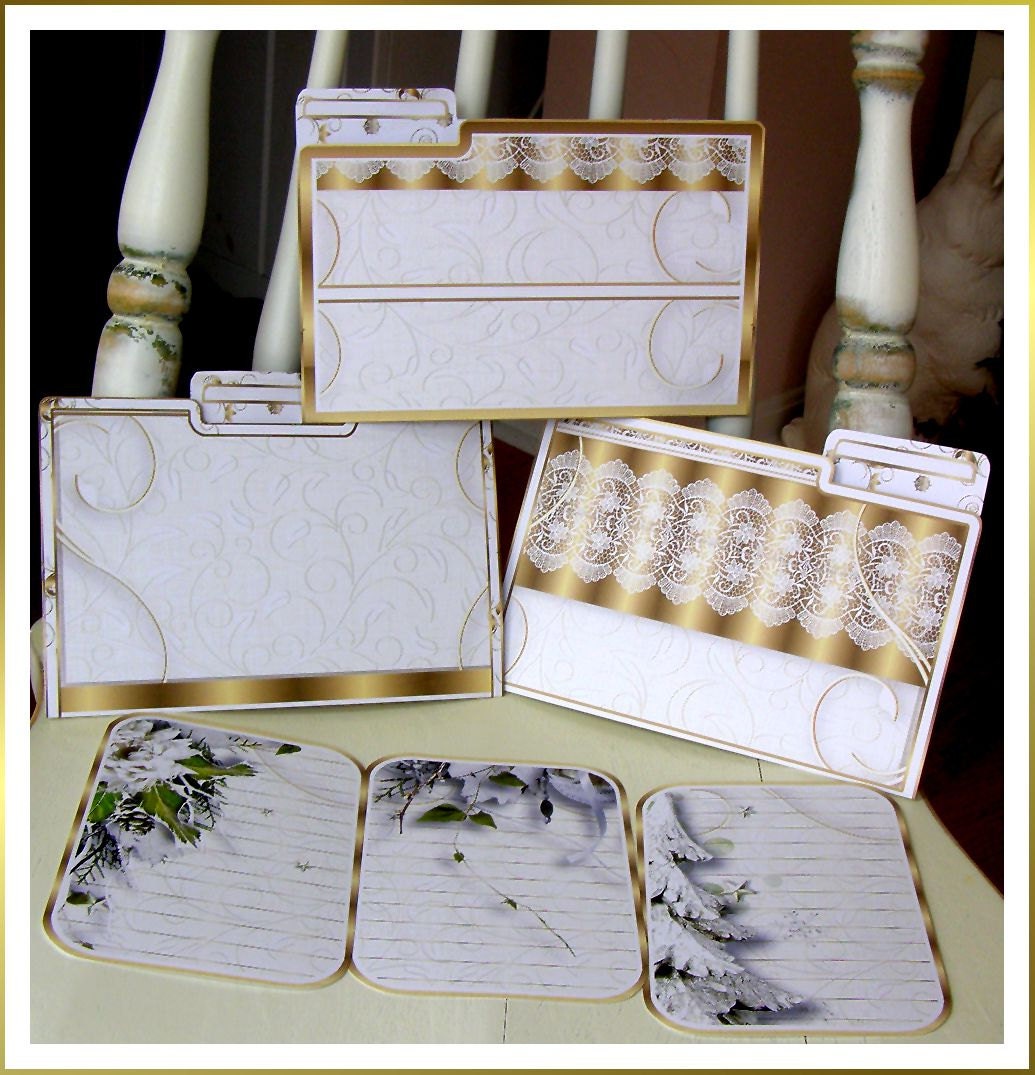 Christmas Greetings File Box Storage Tote Kit Cottage Chic - Etsy