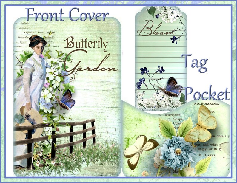 Butterfly Secrets Pockets and Tags Art/junk Journal Digital Printable ...