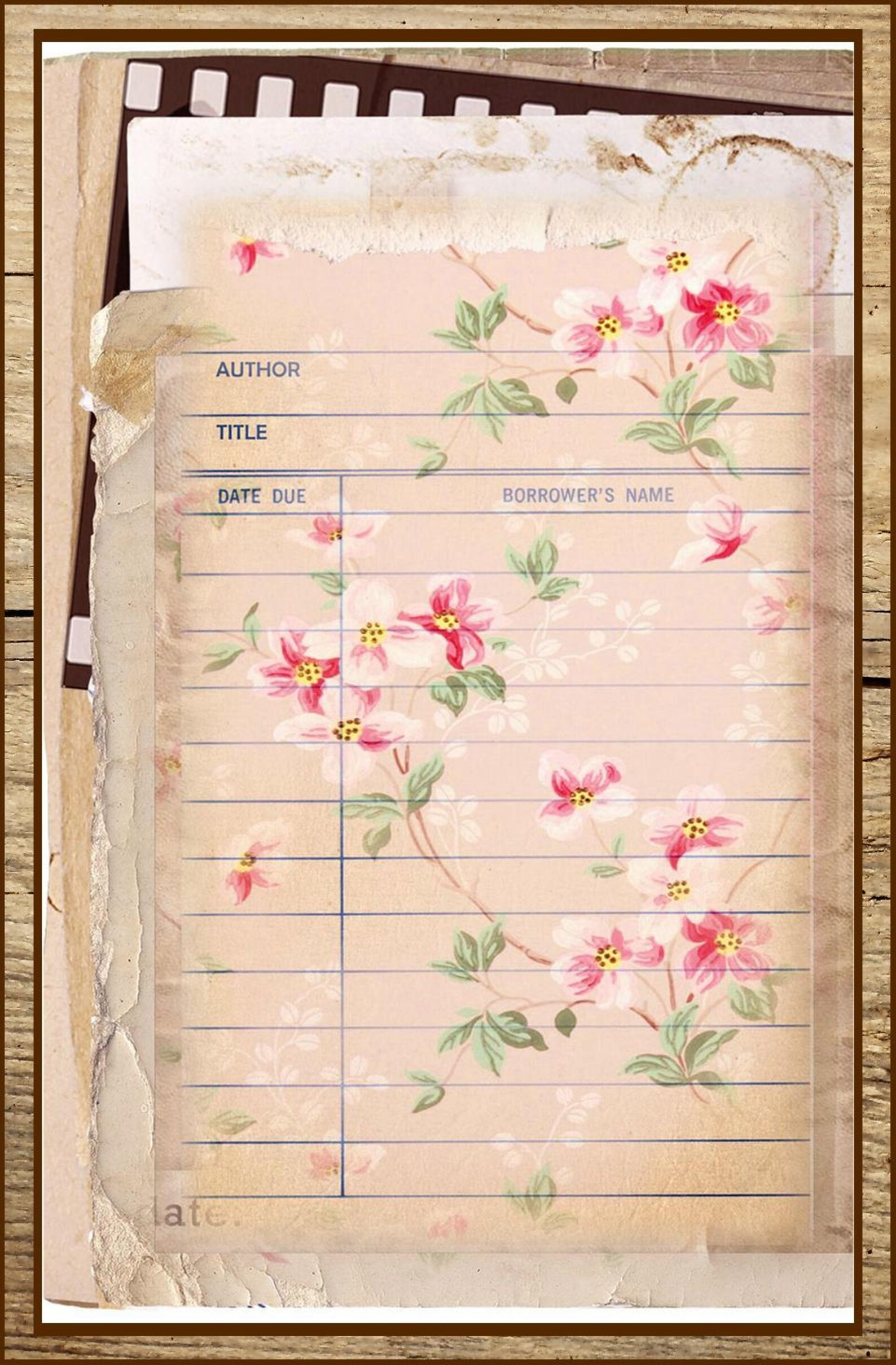 Shabby Pocket Journal Cards Set of 6 Vintage Digital Printable - Etsy