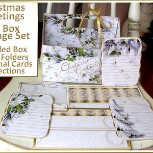 Christmas Greetings File Box Storage Tote Kit Cottage Chic - Etsy