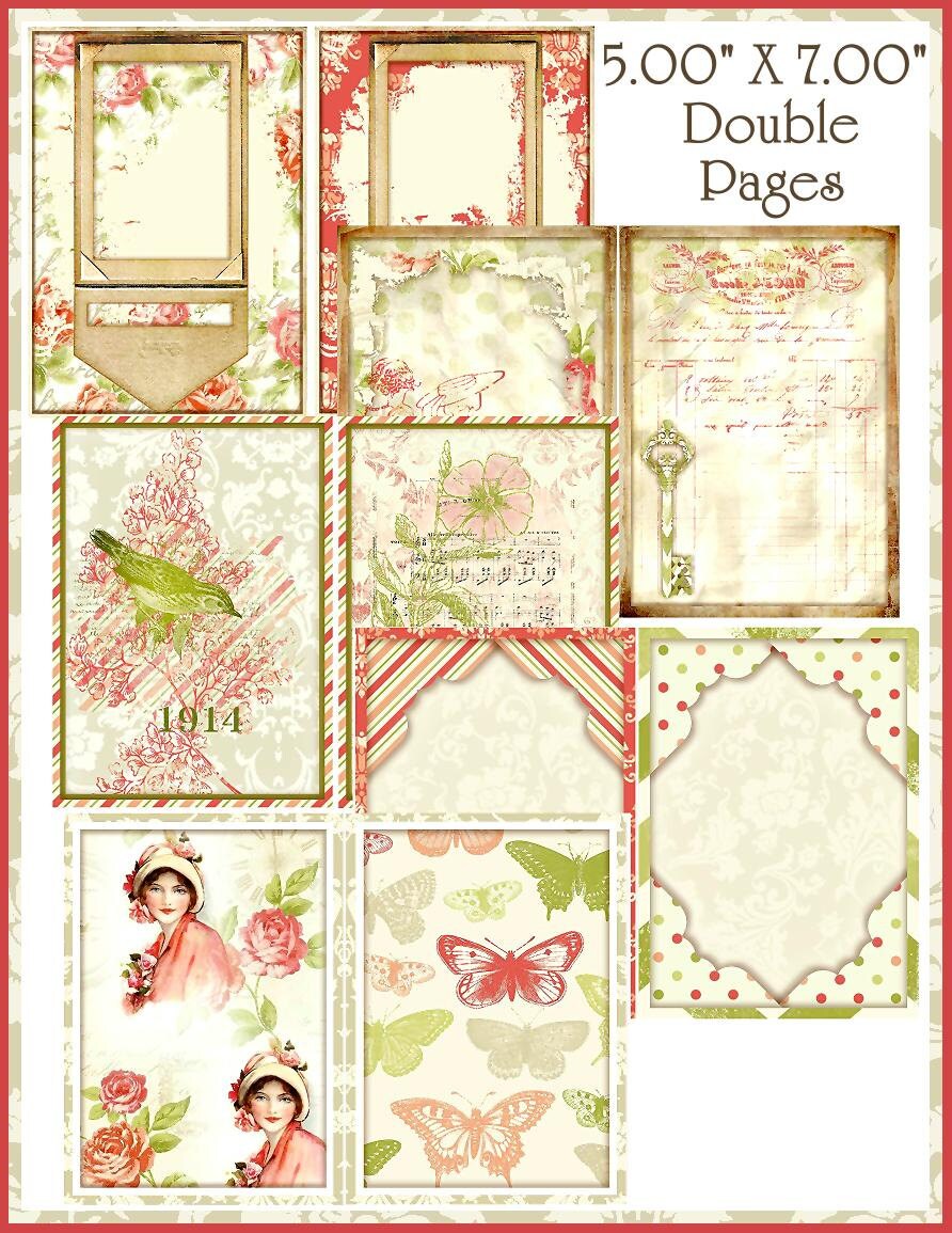 Scrapbooking ATTIC TREASURES Mini Journal Book Kit with 30 Background ...