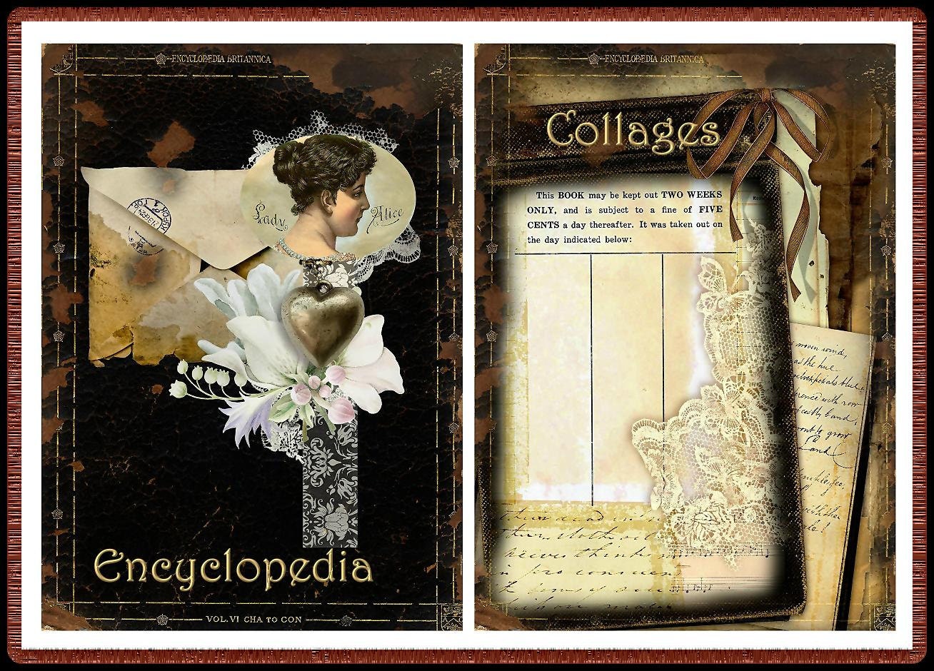 Set of 10 Vintage Encyclopedia Collages in 2 Sizes Digital Printable ...