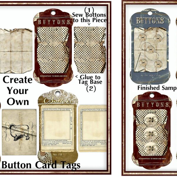 Vintage Button Cards - Etsy