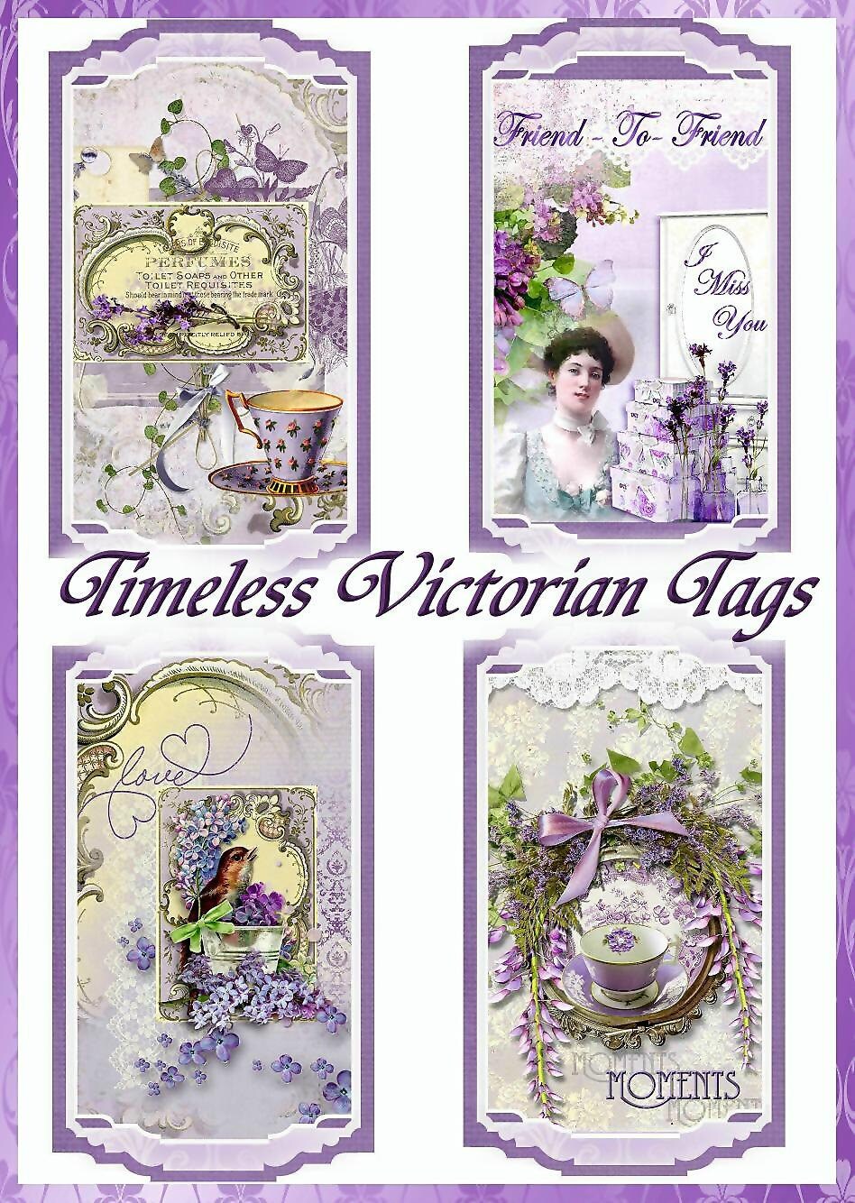 Timeless Victorian Elegant Tags Vintage Ephemera and Lavender INSTANT ...