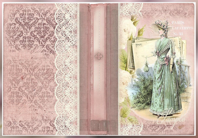 Vintage Journal Book Covers Set of 10 Digital Printable | Etsy