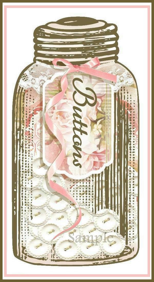 INSTANT DOWNLOAD Vintage Sewing Mason Jar & Thread Spool - Etsy