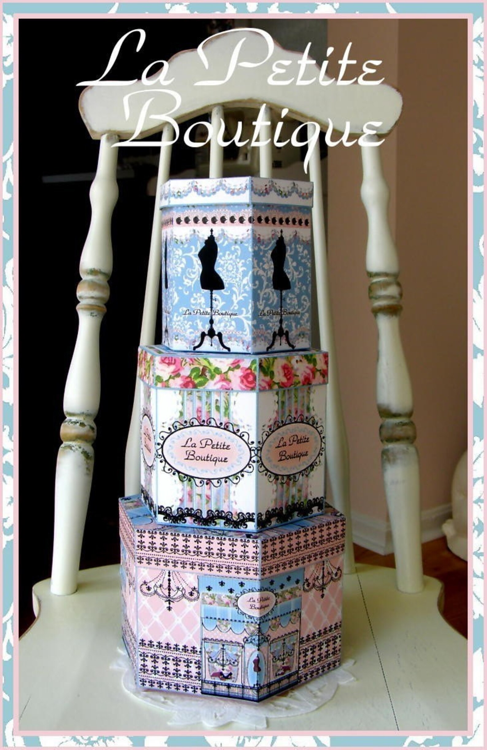 Cottage Chic La Petite Boutique Stacking Box Set U-print Digital INSTANT DOWNLOAD - Etsy