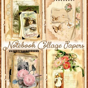 Notebook Collage Papers Set Journals Digital Printable INSTANT DOWNLOAD ...