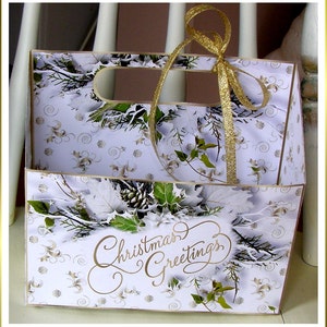 Christmas Greetings File Box Storage Tote Kit Cottage Chic - Etsy