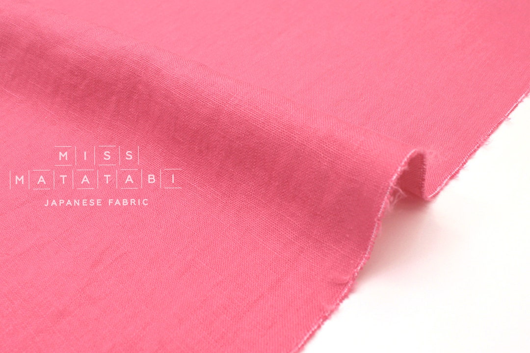 Japanese Fabric 100% Washed Linen - Pink 101 - 50cm - Etsy