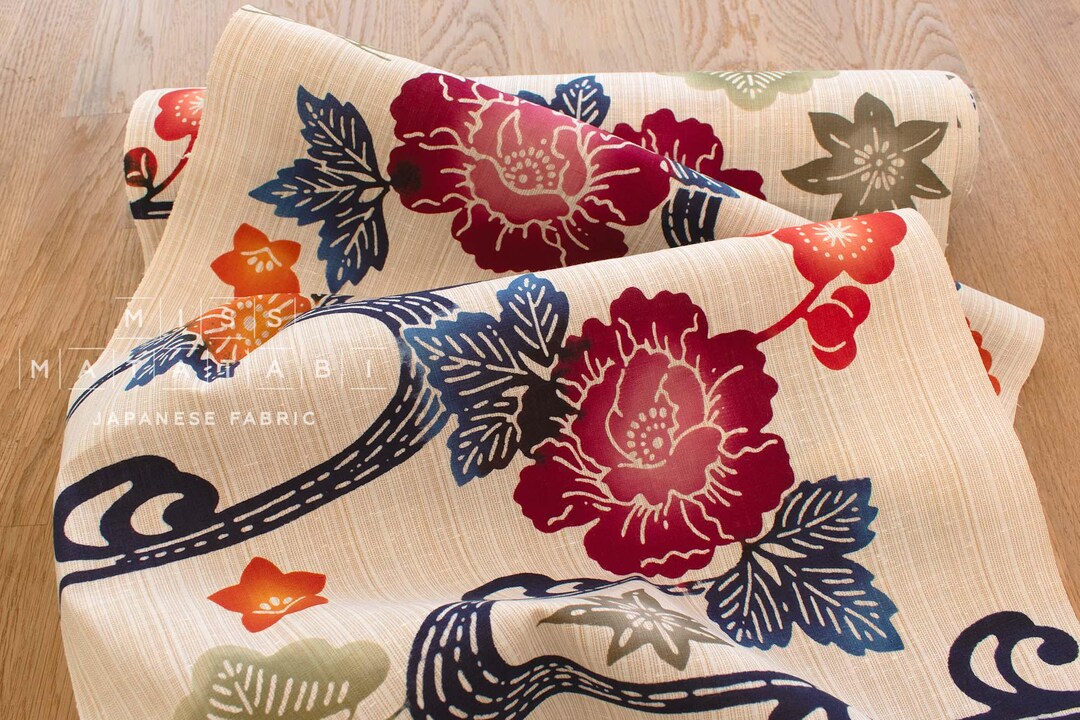 Shokunin Collection Hand-printed Chusen Japanese Yukata Fabric - Hakeme ...