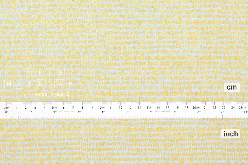 Cotton Steel Wildwood lawn hatch marks metallic gold blue | Etsy