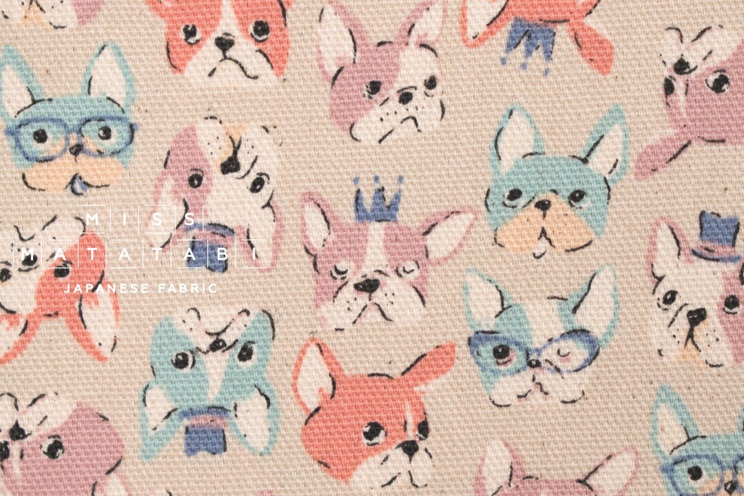 Japanese Fabric Frenchie - Pastels - 50cm - Etsy