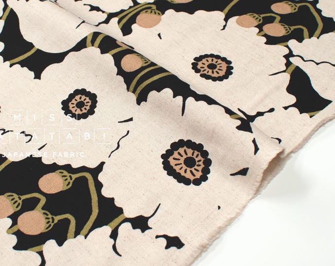 Japanese Fabric Poppies - Black Background - 50cm - Etsy
