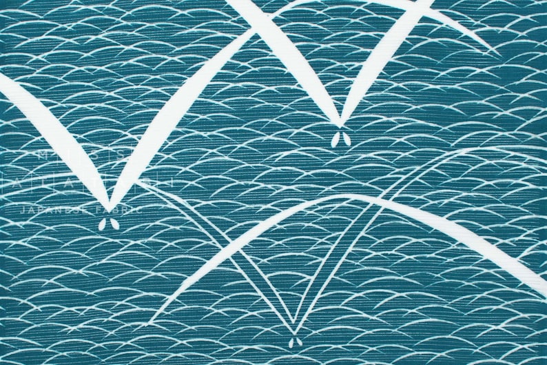Shokunin Collection Hand-printed Chusen Japanese Yukata Fabric - Kamome ...