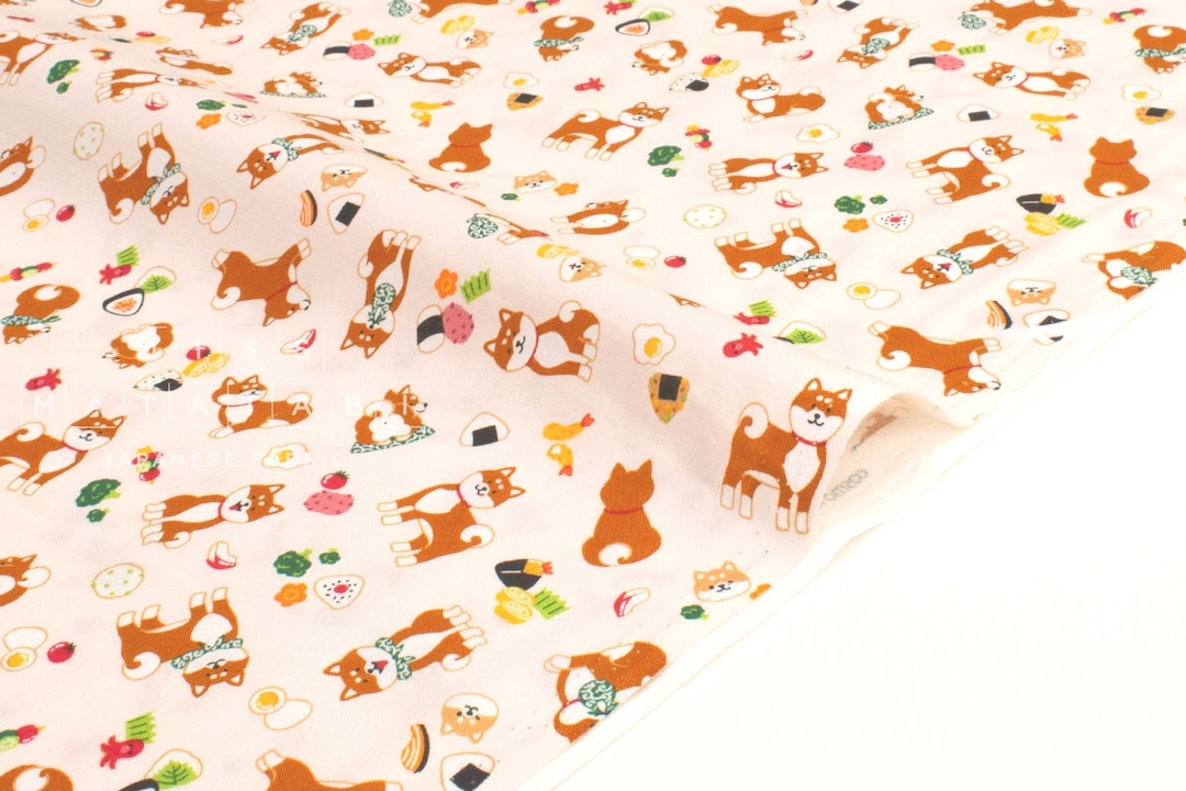 Japanese Fabric Shiba Inu and Onigiri II 50cm - Etsy
