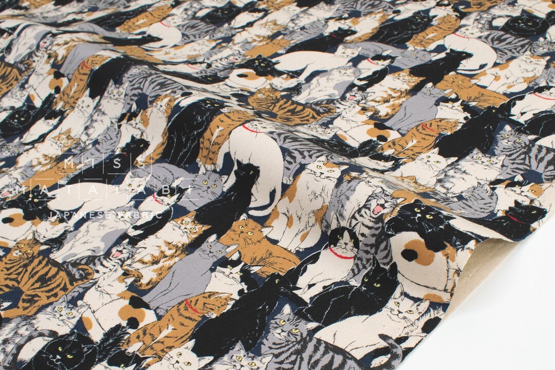 Japanese Fabric Cat Moo and His Friends D 50cm - Etsy