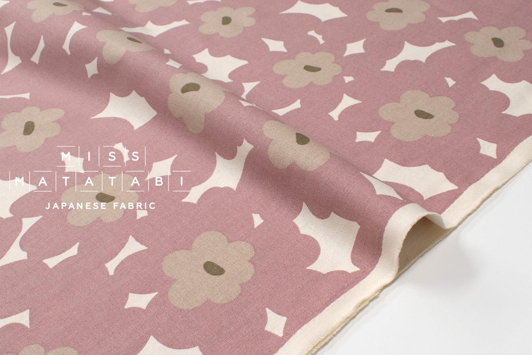 Japanese Fabric Akane Flowers - Pink - 50cm - Etsy