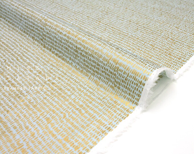 Cotton Steel Wildwood Lawn Hatch Marks Metallic Gold Blue - Etsy