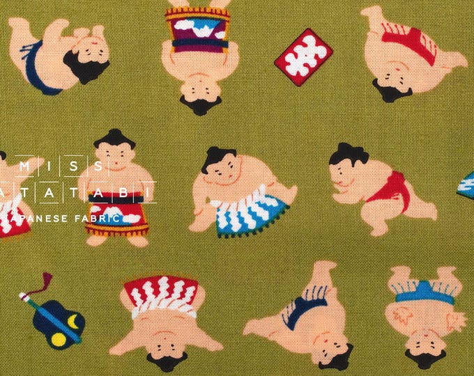 Japanese Fabric Little Sumo Wrestlers - Olive - 50cm - Etsy