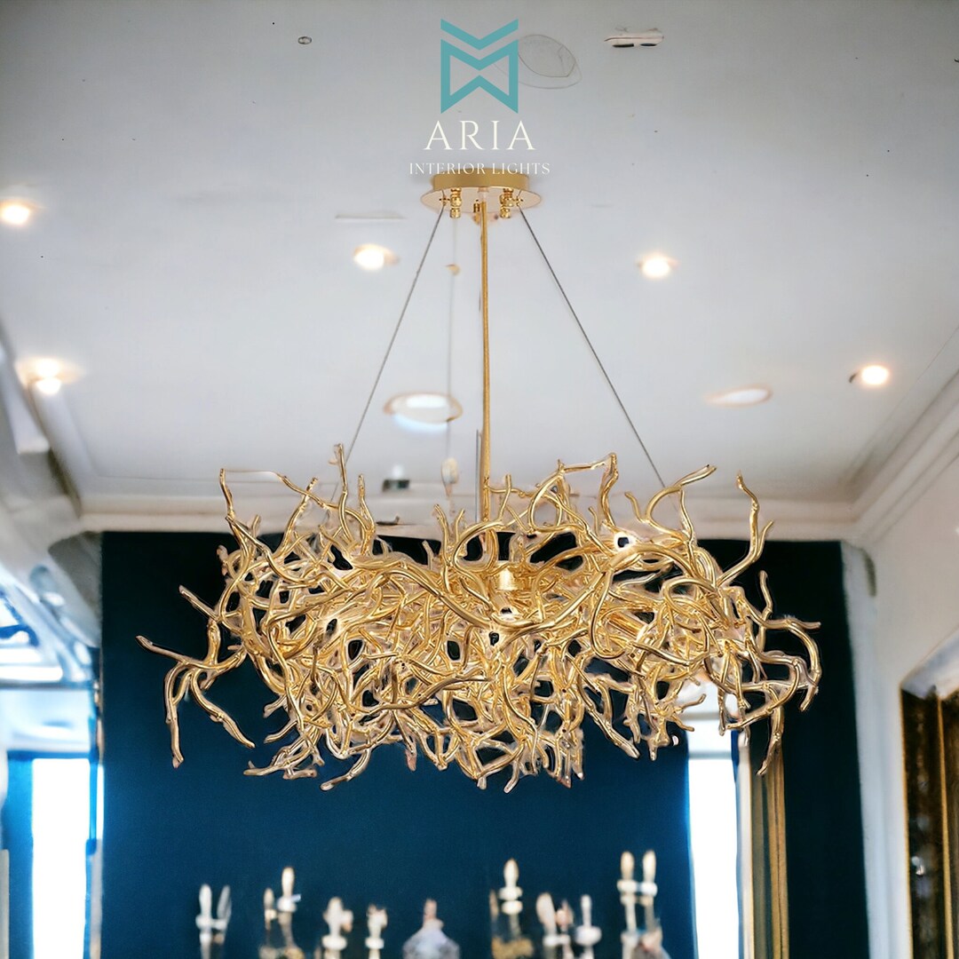 Golden Tree Root Chandelier - Etsy