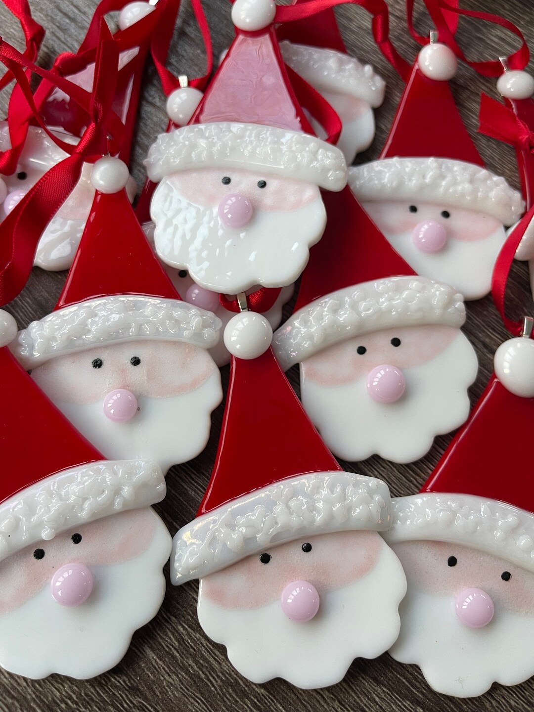 Fused Glass Santa Claus Ornament - Etsy
