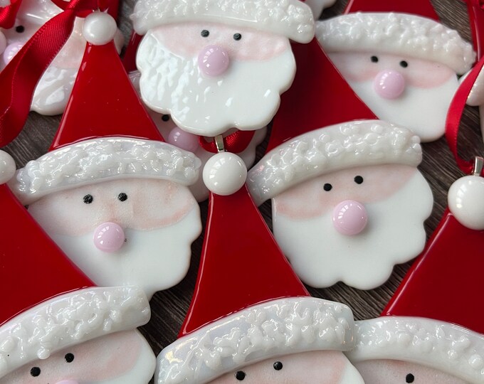Fused Glass Santa Claus Ornament - Etsy