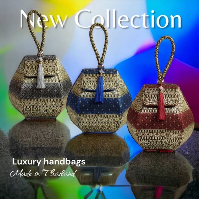 Thai Bag Made of Silk Handmade 100 % Women's Handbag for Traditional ...
