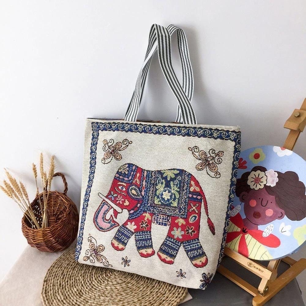 Elephant Pattern Bag From Thailand Handmade From Thailand - Etsy