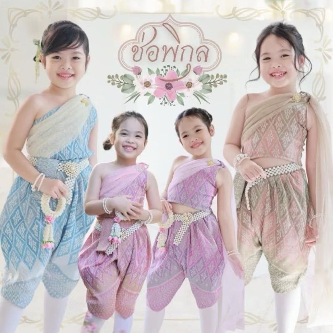 Thai Traditional Chong Kraben: Kids' Chao Pikul Outfit - Etsy