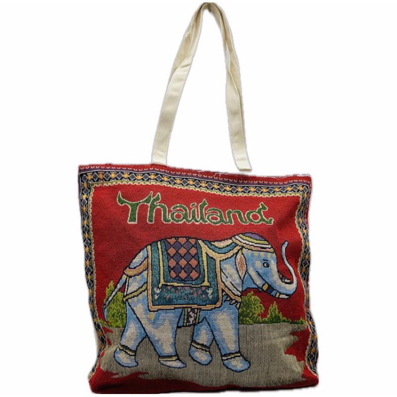 Elephant Pattern Bag From Thailand Handmade From Thailand - Etsy