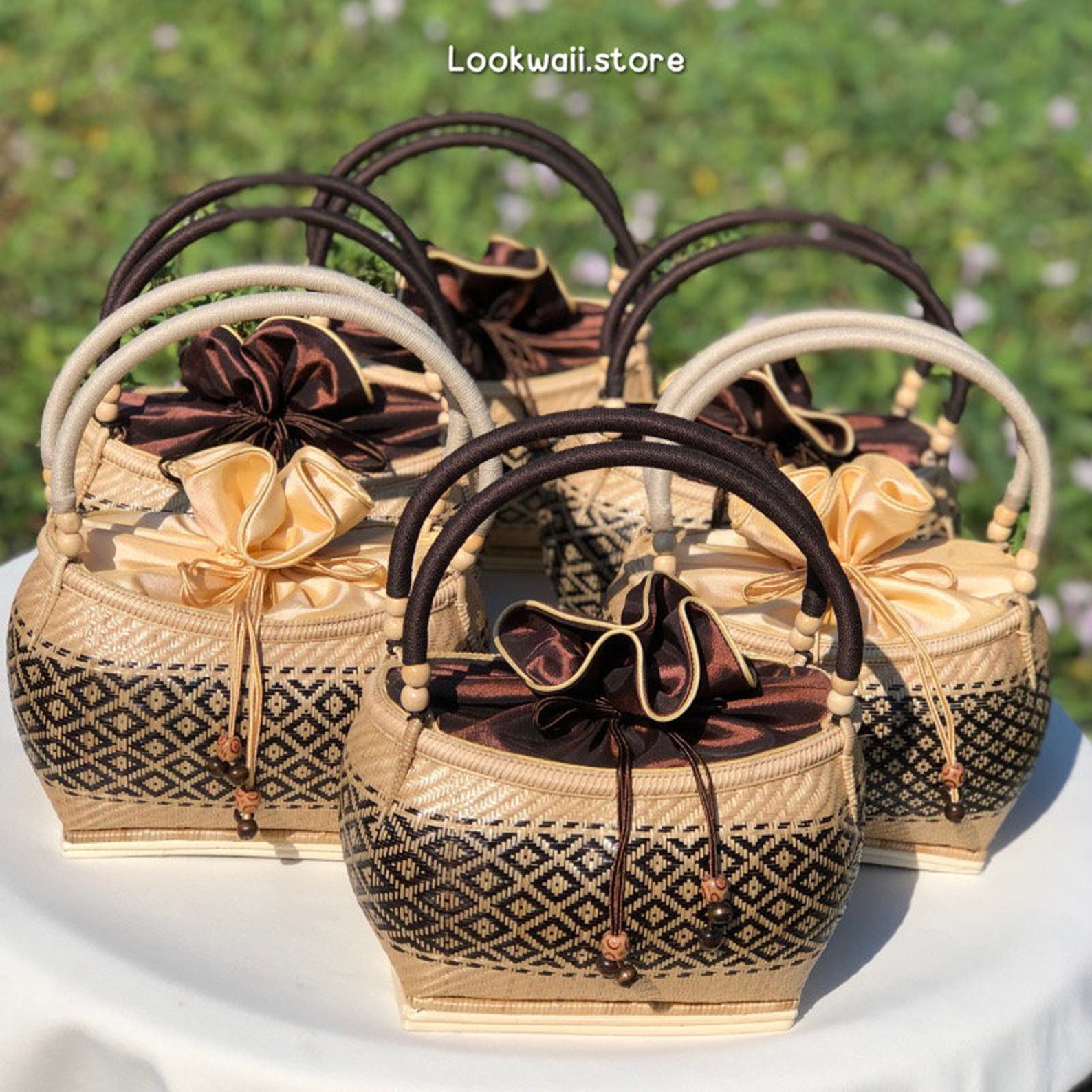 Handwoven Pikul Design Bags: Authentic Thai Craft Authentic Pikul Woven ...