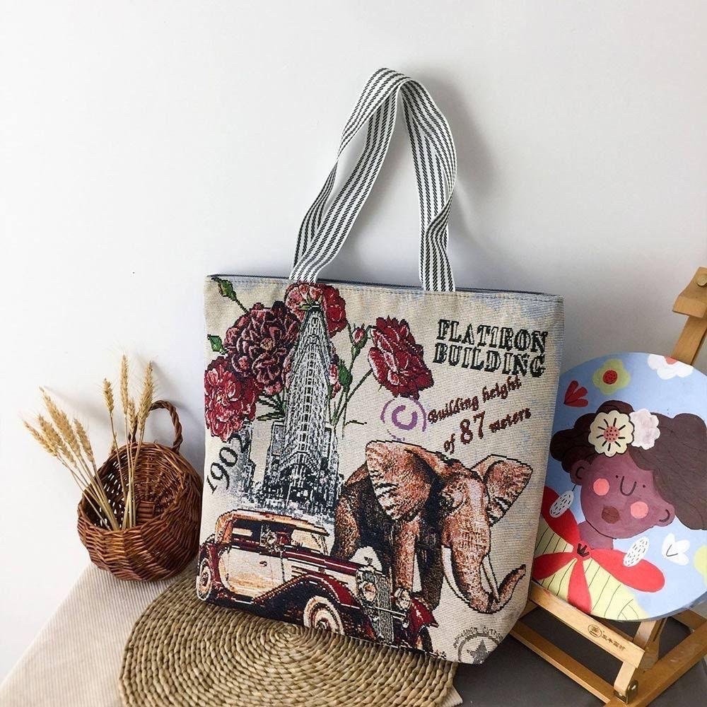 Elephant Pattern Bag From Thailand Handmade From Thailand - Etsy