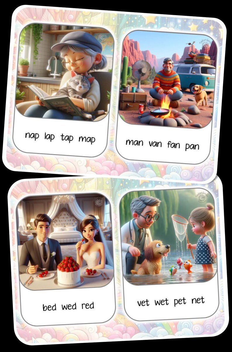 Phonics CVC Words Flashcards - Etsy